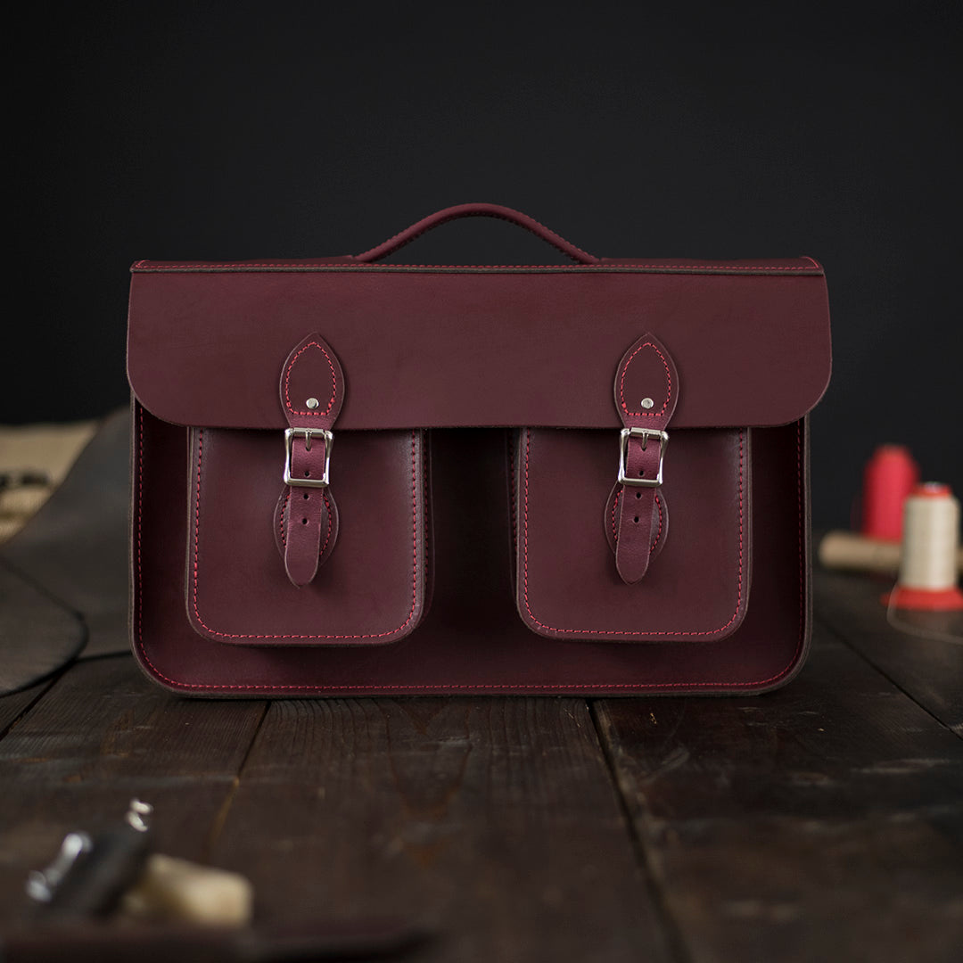 Double Front Pocket for Leather Bag | The Leather Satchel Co.